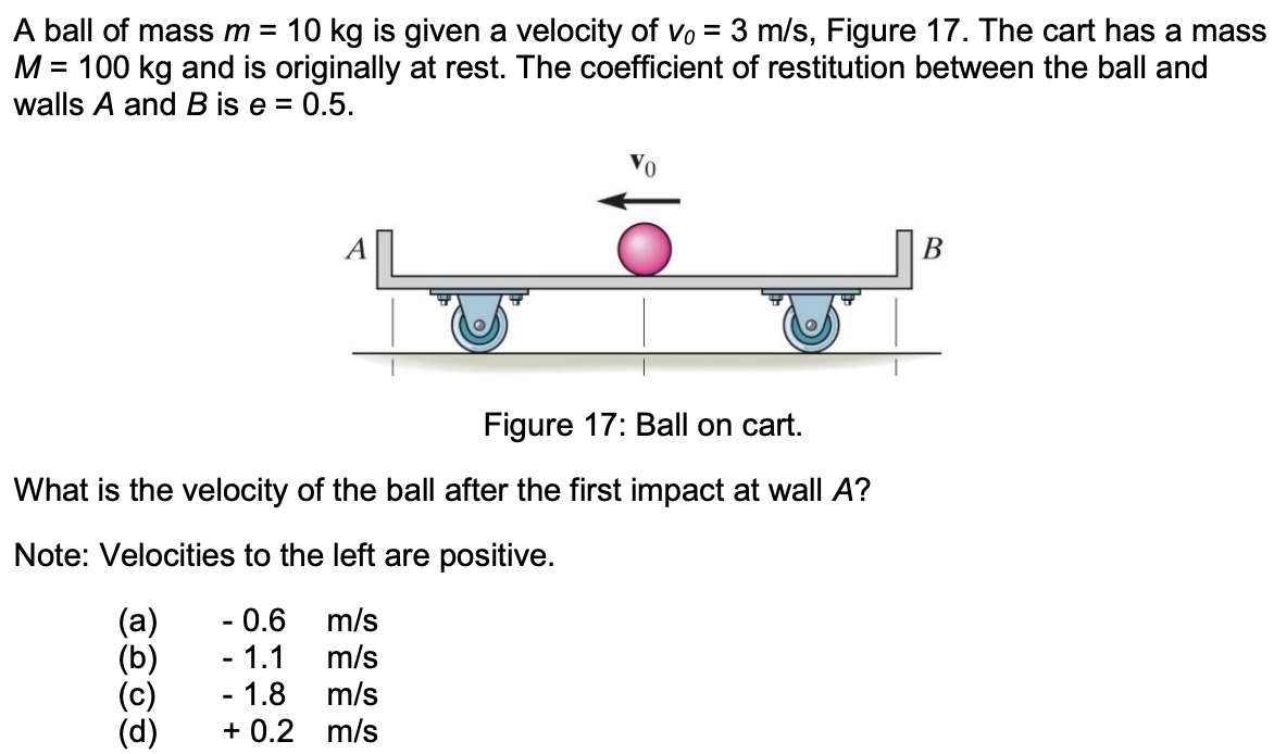 Solved A ball of mass m = 10 kg is given a velocity of vo = | Chegg.com