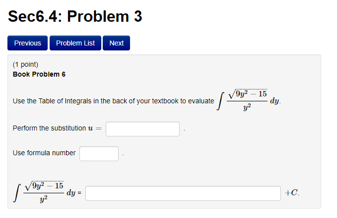 Solved Sec6.4: Problem 3 Previous Problem List Next (1 | Chegg.com
