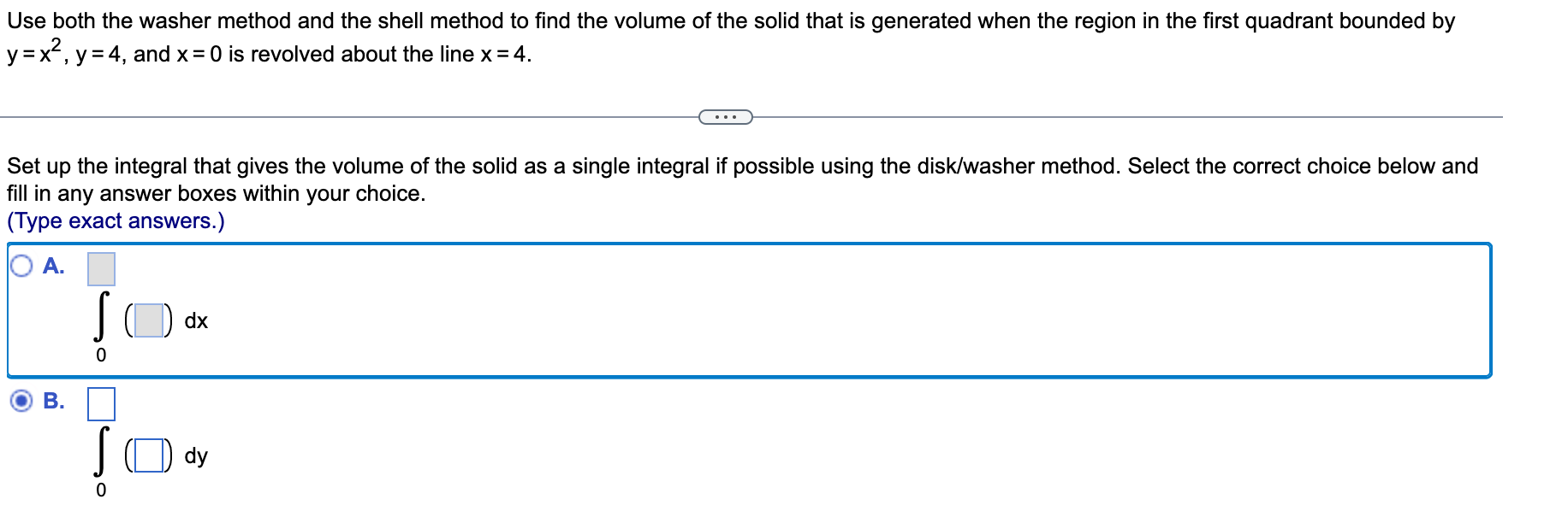 Solved Use both the washer method and the shell method to | Chegg.com