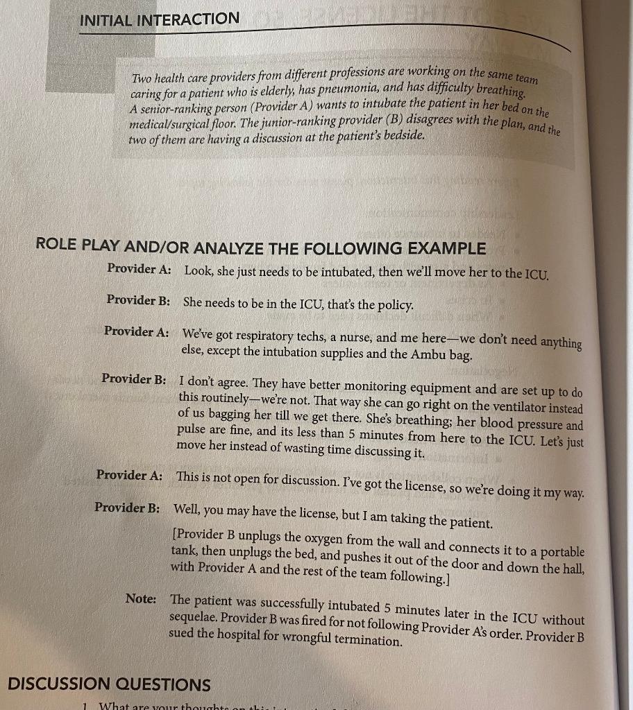 Solved Read the initial interaction between provider 1 & 2 ( | Chegg.com