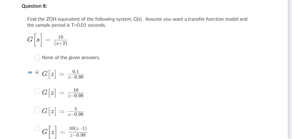 Solved Find the ZOH equivalent of the following system, | Chegg.com