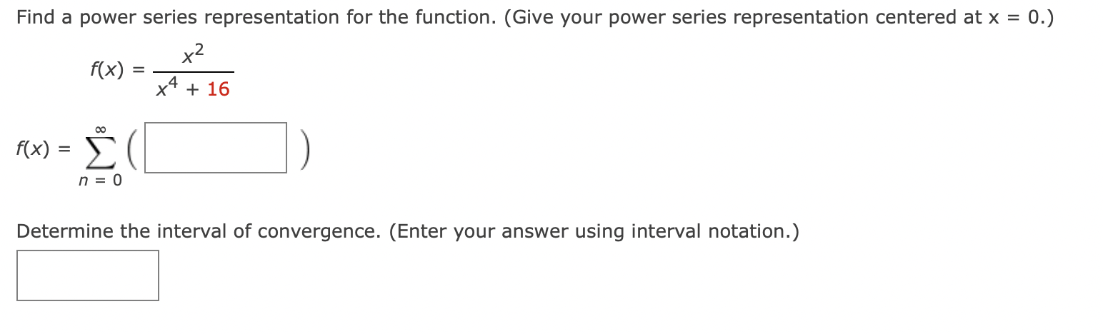 Solved Find a power series representation for the function. | Chegg.com