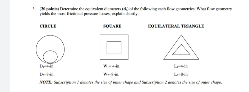 Solved 3. (20 points) Determine the equivalent diameters | Chegg.com