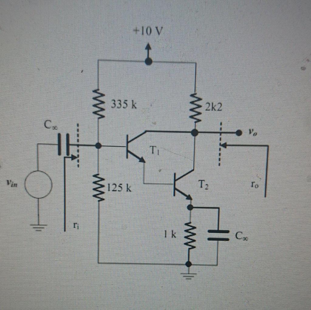 Solved If β=100, ro=∞ and VBE=0.7V for identical T1 and T2 | Chegg.com