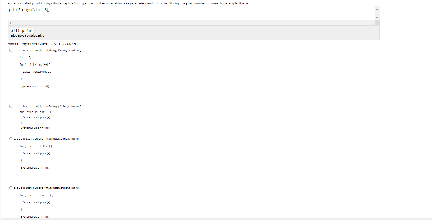 Solved A method called printStrings that accepts a String | Chegg.com