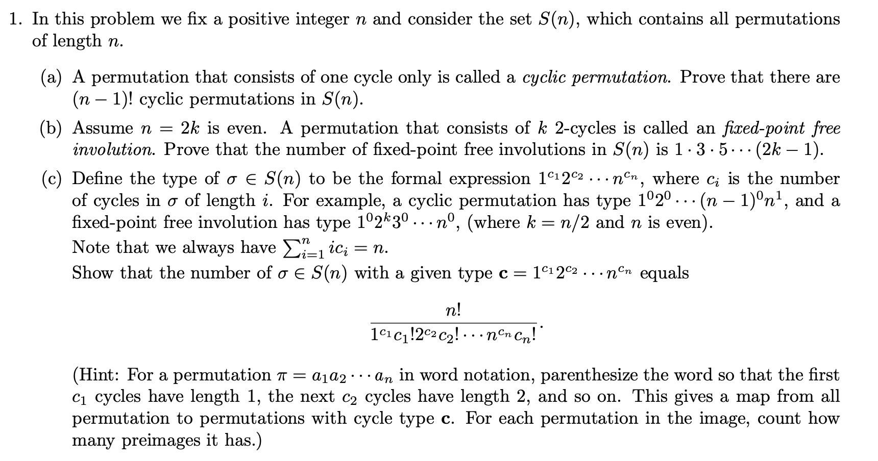 Solved In this problem we fix a positive integer n and | Chegg.com