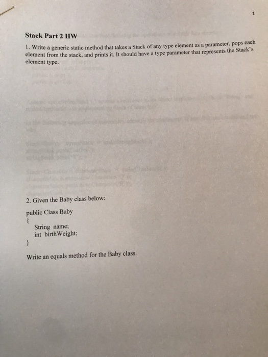 Solved Stack Part 2 Hw Write A Generic Static Method That Ta 