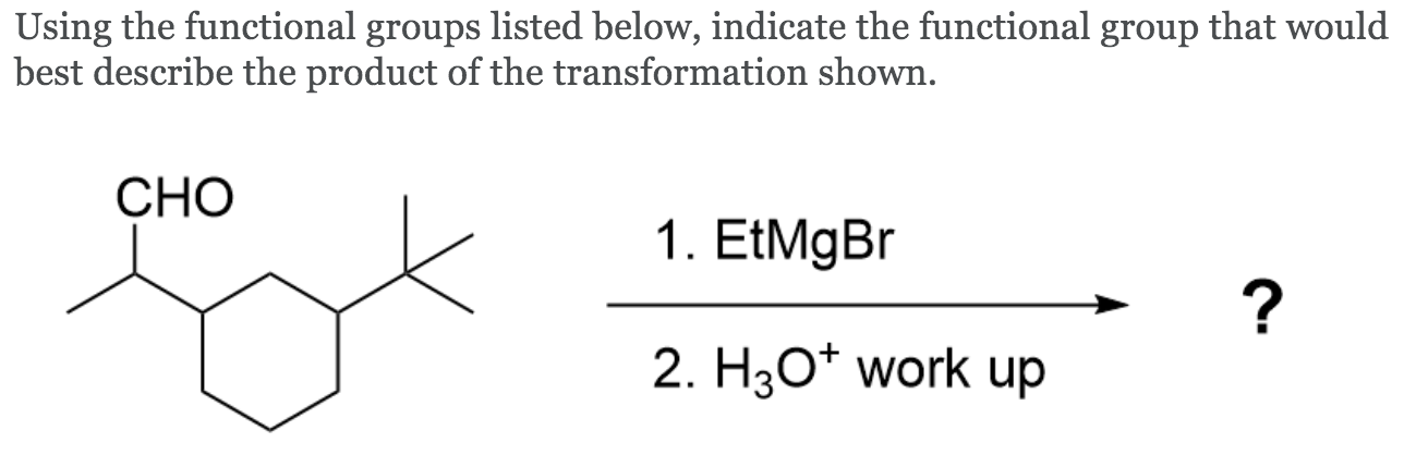 Solved Using the functional groups listed below, indicate | Chegg.com