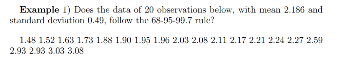 Solved Example 1) Does the data of 20 observations below, | Chegg.com