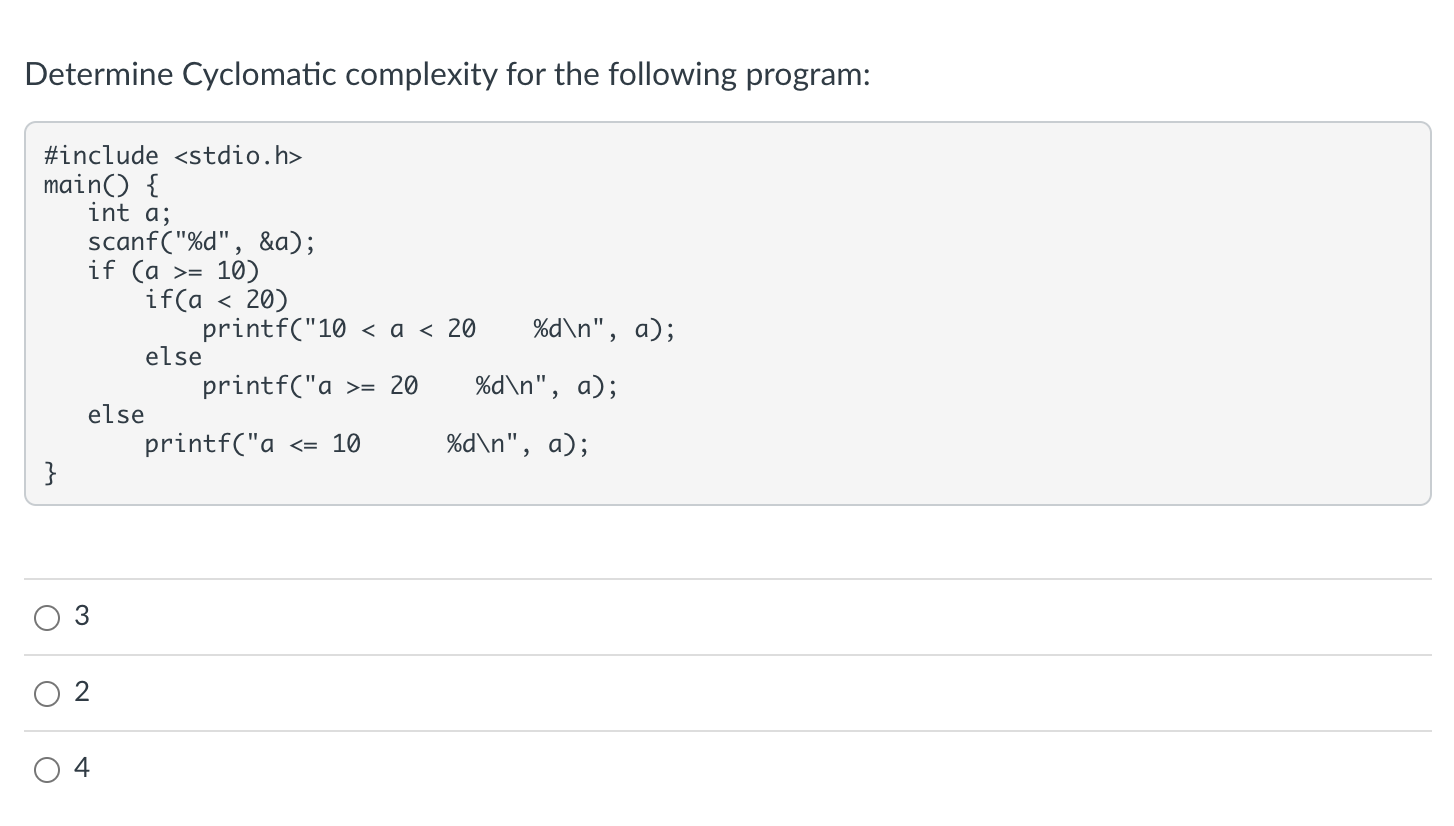 Solved Determine Cyclomatic complexity for the following | Chegg.com
