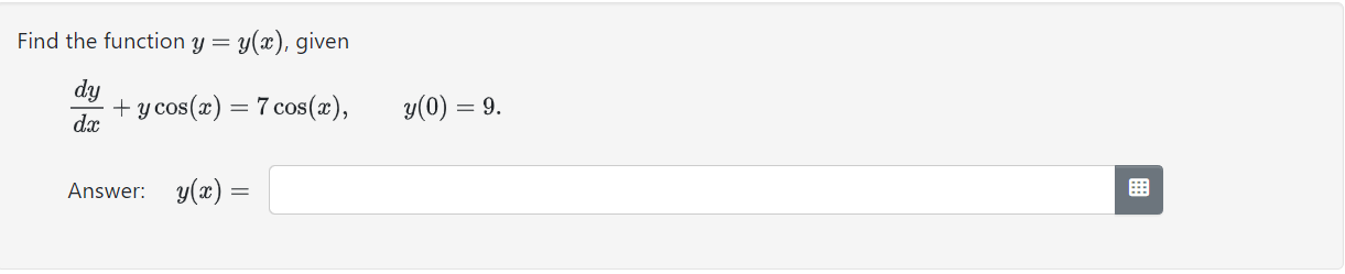 Solved Find the function y=y(x), given | Chegg.com