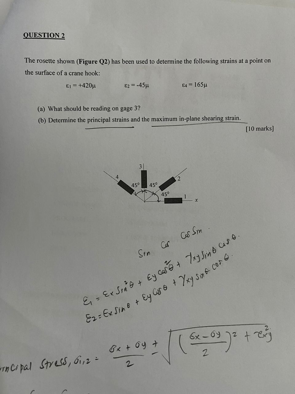 Solved The rosette shown (Figure Q2) has been used to | Chegg.com