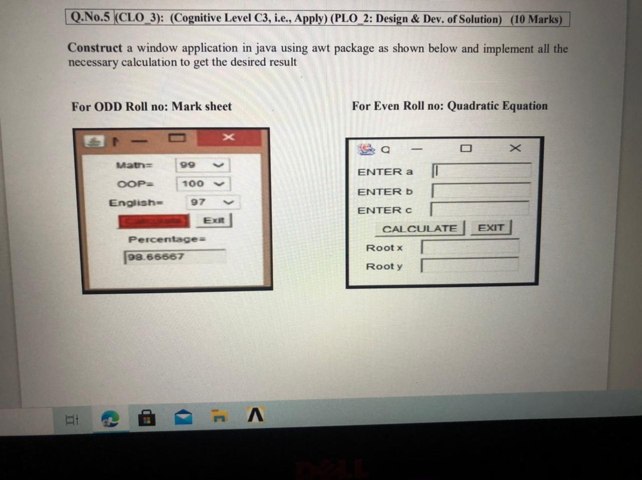 Solved For Even Roll no: Quadratic Equation ENTER a ENTER D | Chegg.com