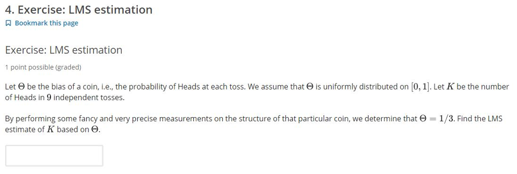 Solved 4. Exercise: LMS estimation Bookmark this page | Chegg.com