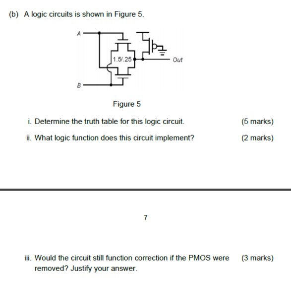 Solved (b) A logic circuits is shown in Figure 5. 1.5.25 Out | Chegg.com