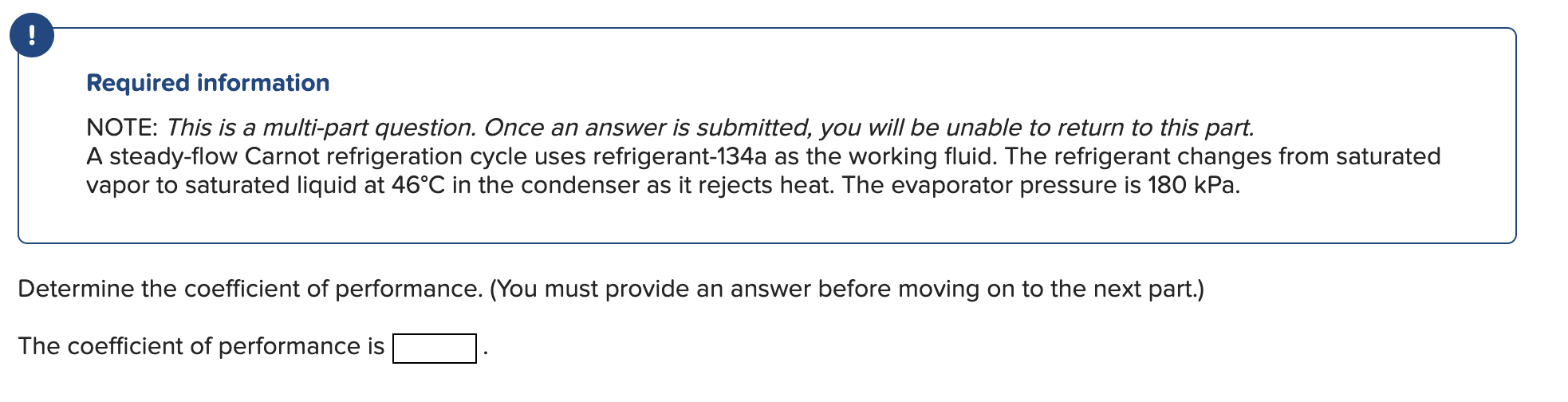 Solved ! Required information NOTE: This is a multi-part | Chegg.com