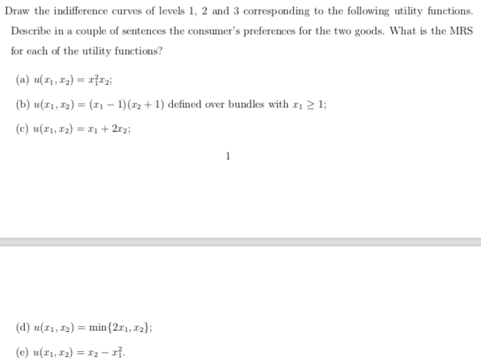 Solved Draw the indifference curves of levels 1, 2 and 3 | Chegg.com