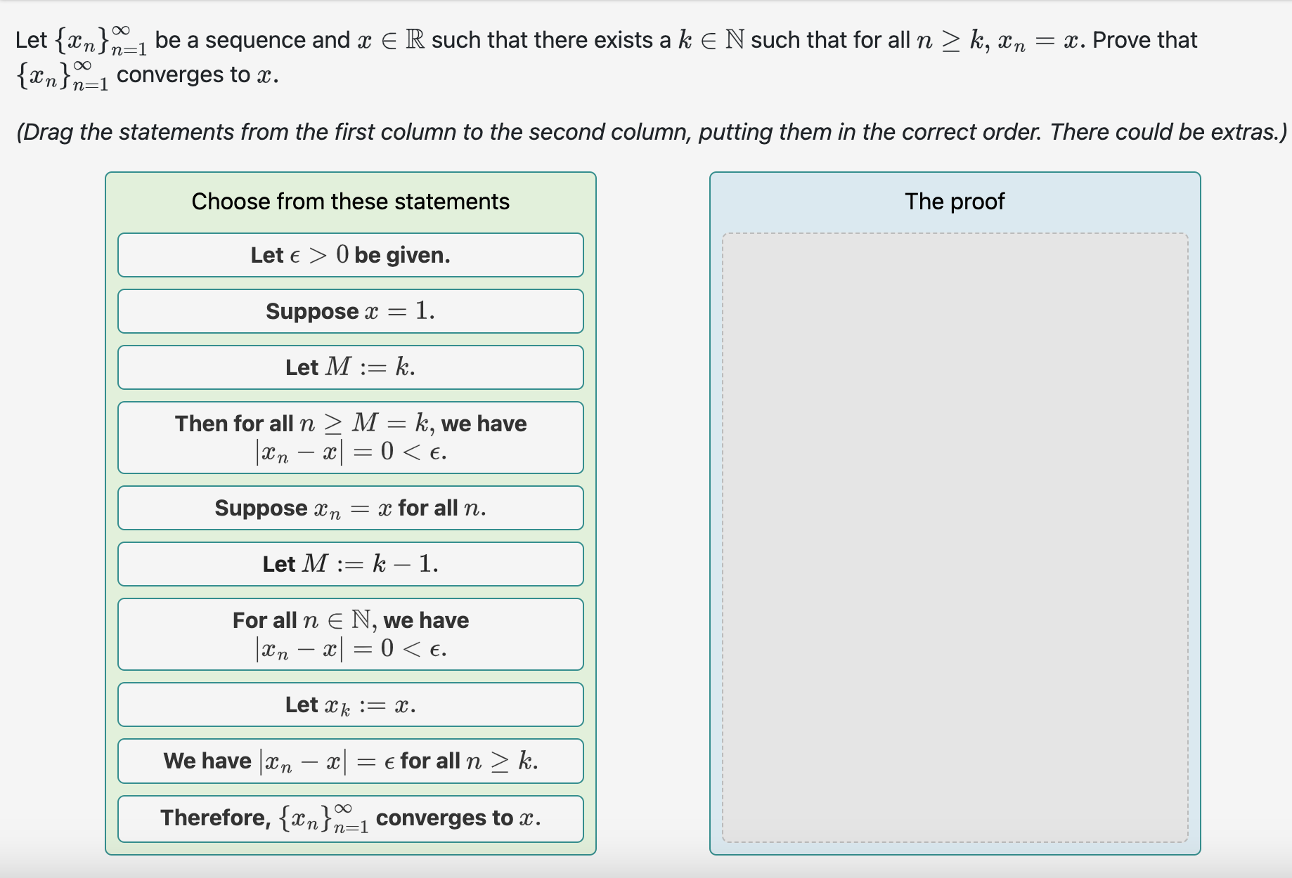 Solved Let {xn}n=1∞ be a sequence and x∈R such that there | Chegg.com