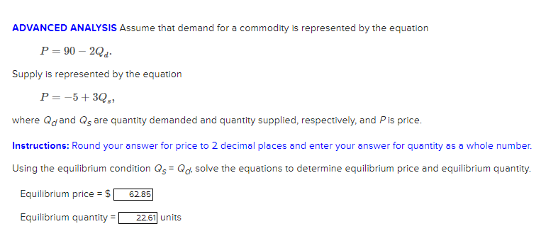 Solved ADVANCED ANALYSIS Assume that demand for a commodity | Chegg.com