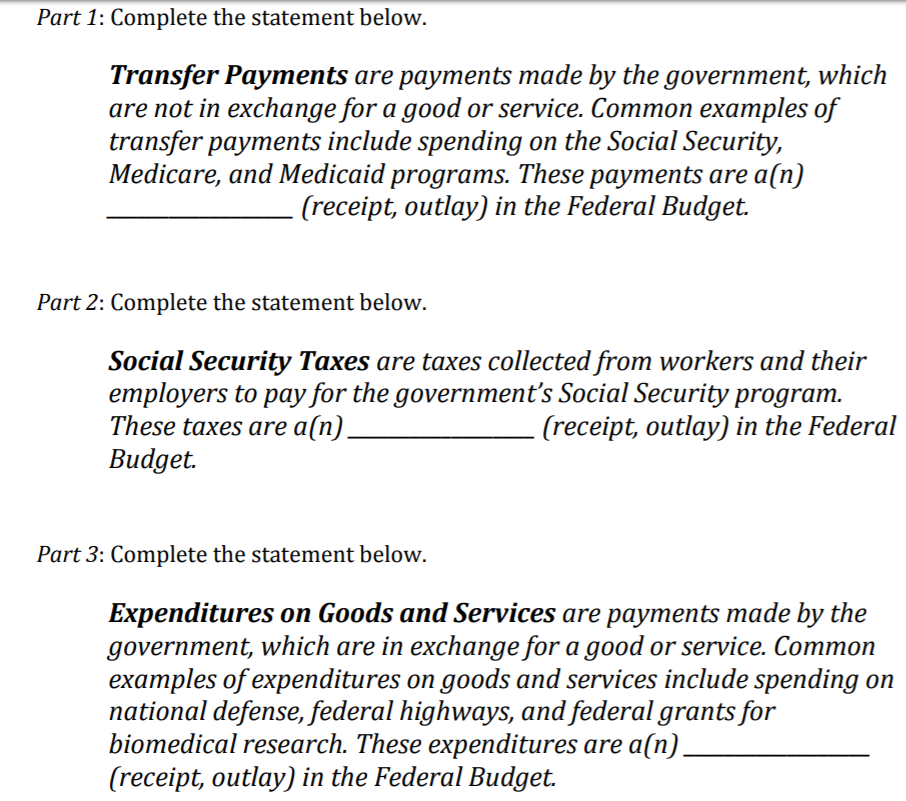 Solved Part 1: Complete the statement below. Transfer | Chegg.com