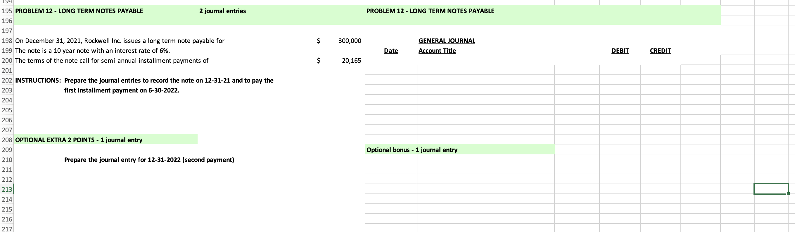 Solved 195 PROBLEM 12 - LONG TERM NOTES PAYABLE 2 journal | Chegg.com