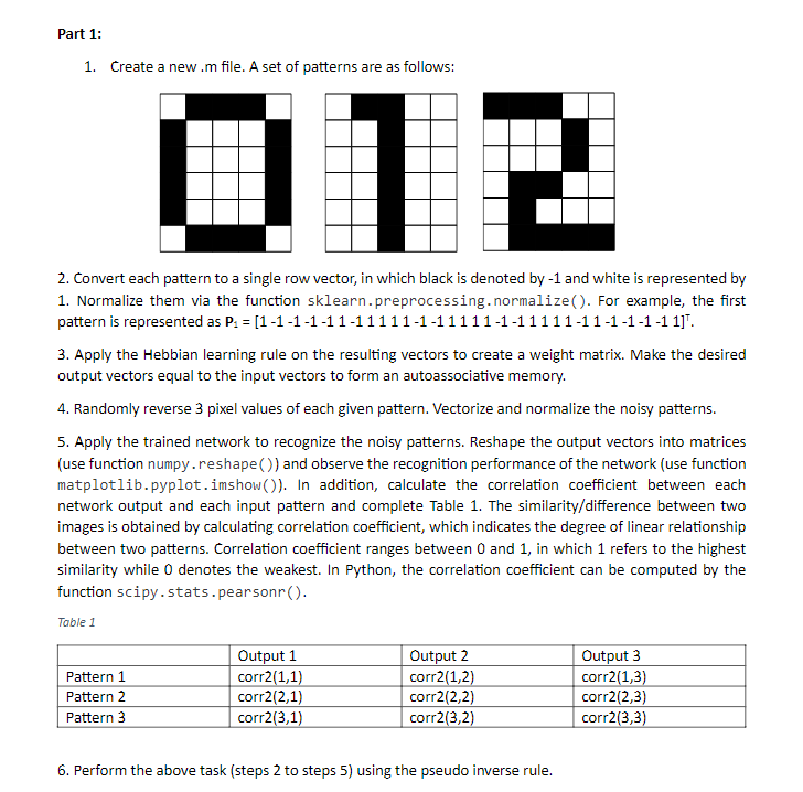 Solved 1. Create a new .m file. A set of patterns are as | Chegg.com