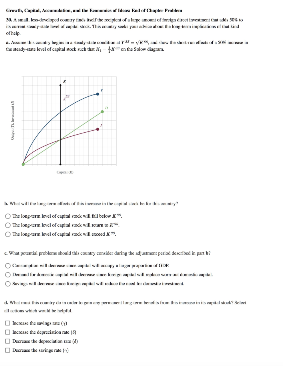Growth, Capital, Accumulation, and the Economics of | Chegg.com