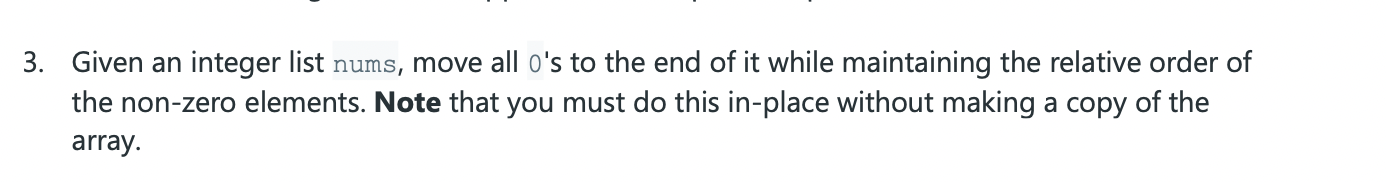 Solved 3 Given An Integer List Nums Move All Os To The 