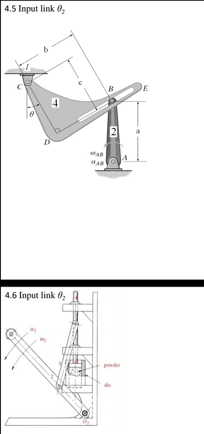 In 4.5 and 4.6 Shapes Assume each mechanism drawn to | Chegg.com
