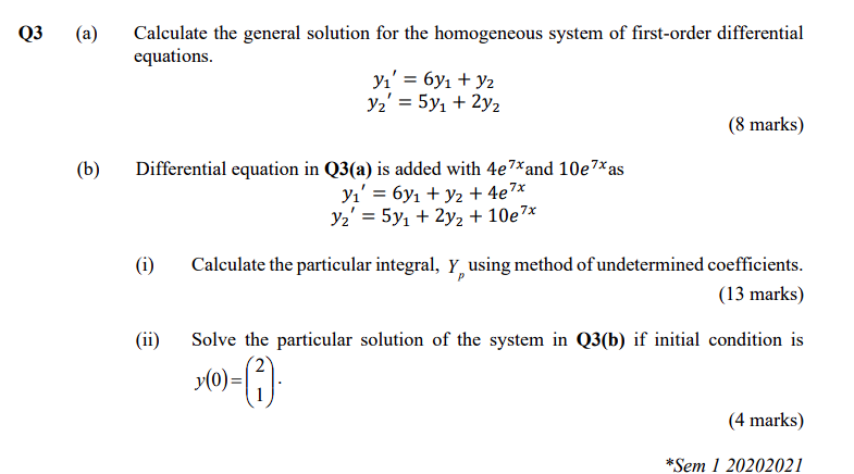 Solved (a) Calculate the general solution for the | Chegg.com