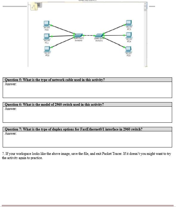 Lab-Starting with Packet Tracer Activity 1 - | Chegg.com