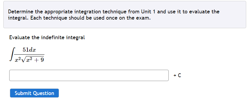 Solved Determine the appropriate integration technique from | Chegg.com
