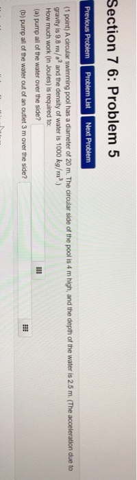 Solved Section 7 6: Problem 5 Previous Problem Problem List | Chegg.com
