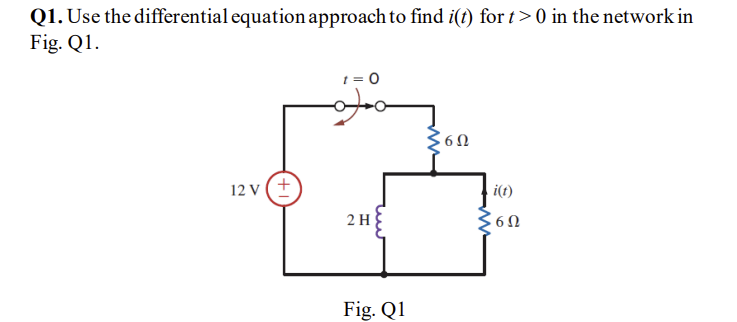 Solved Q1. Use the differential equation approach to find | Chegg.com