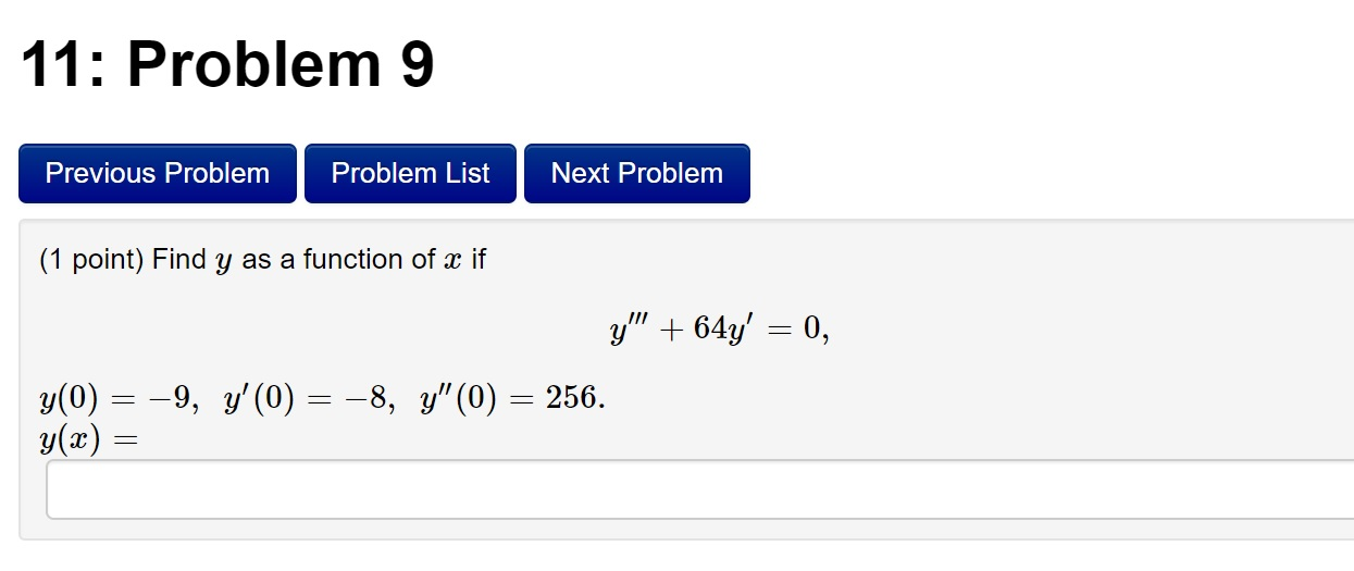 Solved 11: Problem 9 Previous Problem Problem List Next | Chegg.com