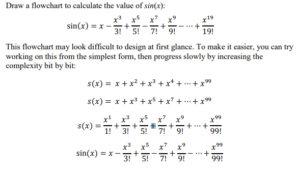 Solved 719 Draw a flowchart to calculate the value of | Chegg.com
