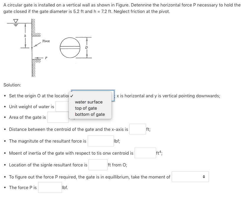 Solved A circular gate is installed on a vertical wall as | Chegg.com