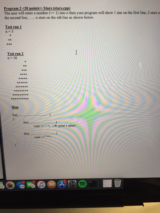 Solved Program 2 20 points: Stars (stars.cpp) The user will | Chegg.com