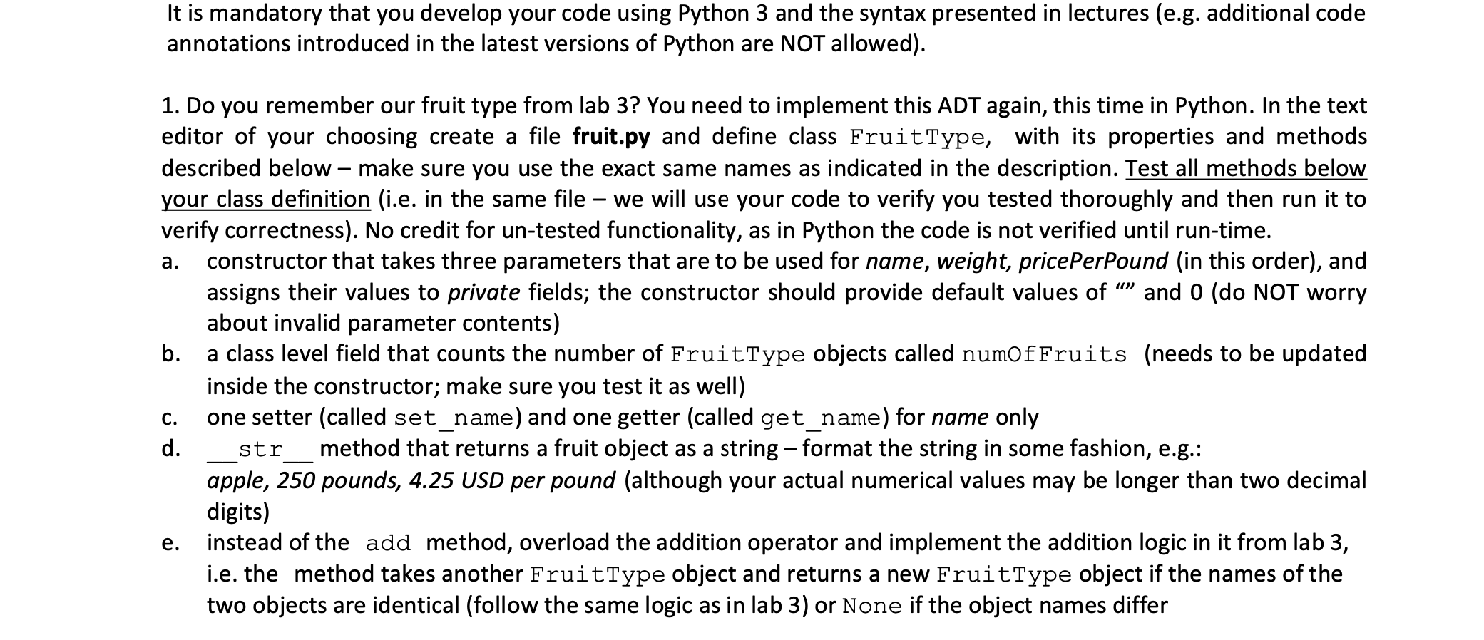Solved It Is Mandatory That You Develop Your Code Using 