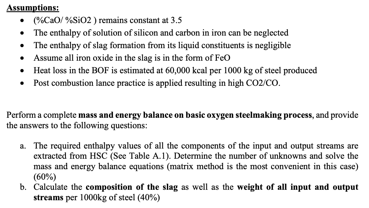 Solved The given information on the input and output streams | Chegg.com