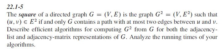 1. Problem 22. 1-5-Square of a directed graph. Apply | Chegg.com