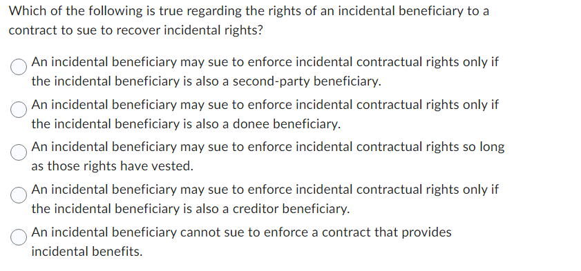 Solved Which of the following is true regarding the rights | Chegg.com