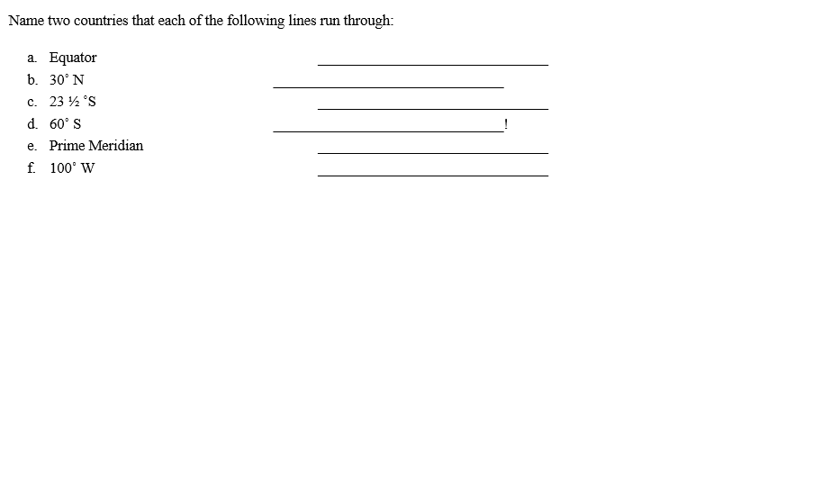 Solved How many degrees separate each line of latitude and | Chegg.com