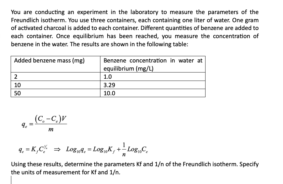Solved You are conducting an experiment in the laboratory to | Chegg.com