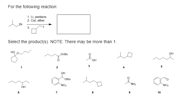Solved For the following reaction: 1. Li, pentane 2. Cul, | Chegg.com