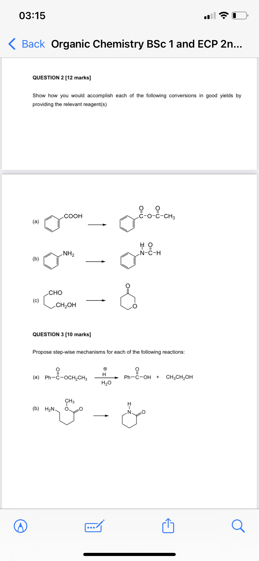 Solved Back Organic Chemistry BSc 1 and ECP 2n... QUESTION 2 | Chegg.com