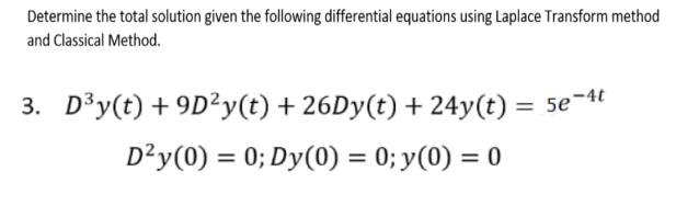 Solved Determine the total solution given the following | Chegg.com