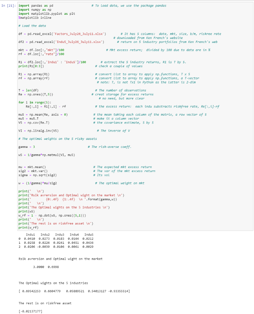 PLEASE GIVE PYTHON CODE FOR EACH ANSWER. Thank | Chegg.com