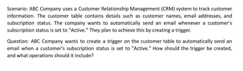 Solved Scenario: ABC Company uses a Customer Relationship | Chegg.com
