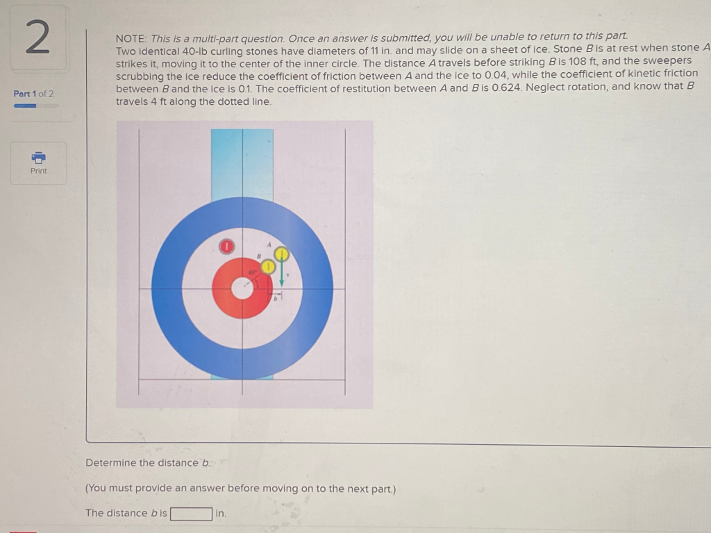 Solved Two identical 40-lb curling stones have diameters of | Chegg.com